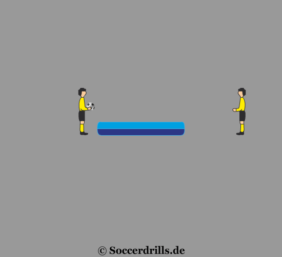 Running diving header - soccer practice